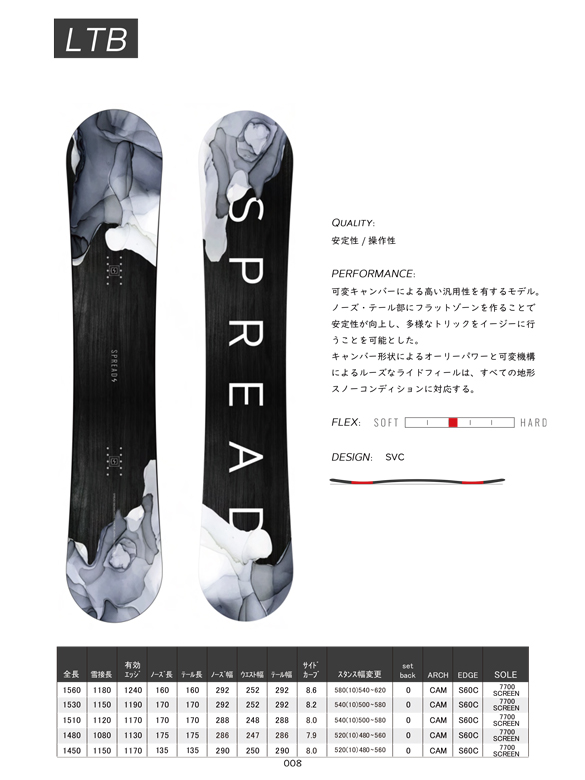 22-23 SPREAD(ｽﾌﾟﾚｯﾄﾞ)・LTB [145cm,148cm,151cm,153cm,156cm] ≪商品一覧≫ [MISTY]